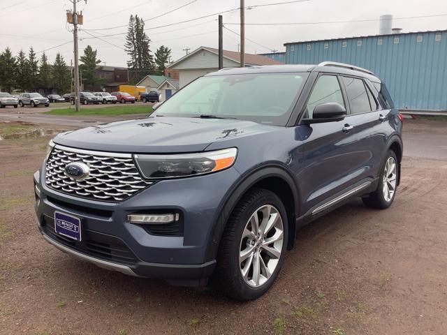 Blue 2021 Ford Explorer Platinum 4WD for sale Ironwood 1FM5K8HC3MGB29789 Big Valley Ford Inc